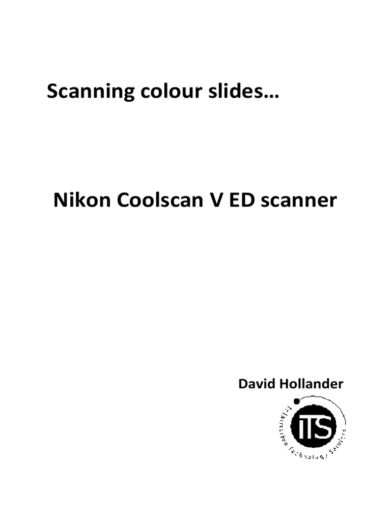 Nikon Coolscan V ED User Guide | PDF | Image Scanner | Image Resolution