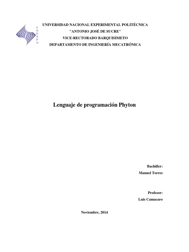 Trabajo Phyton | PDF | Python (lenguaje de programación) | Notación