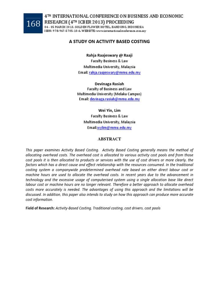 013 099 4thICBER2013 Proceeding p0168 | PDF | Management Accounting ...