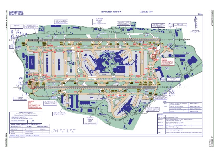 Aerodrome Chart - Icao: Egll ARP 512839N 0002741W Ad Elev 83Ft | PDF ...