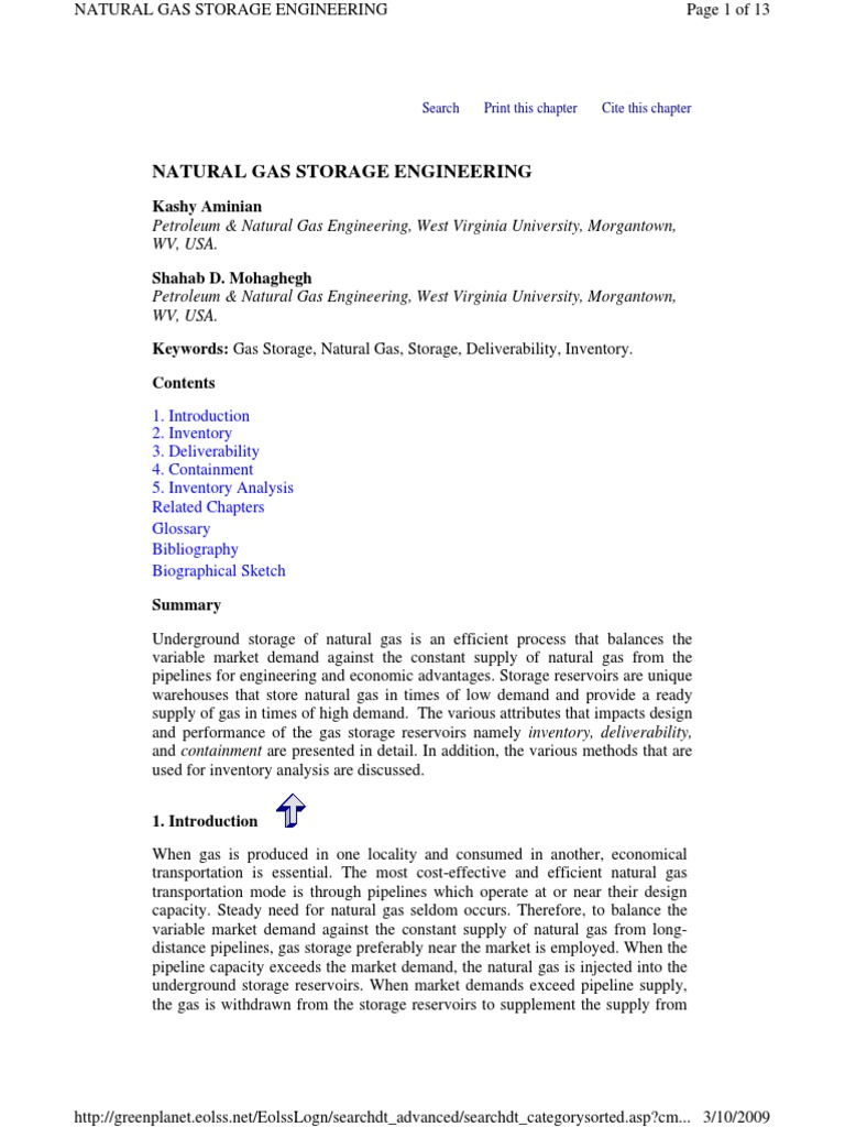 Natural Gas Storage Engineering: Kashy Aminian | PDF | Natural Gas ...