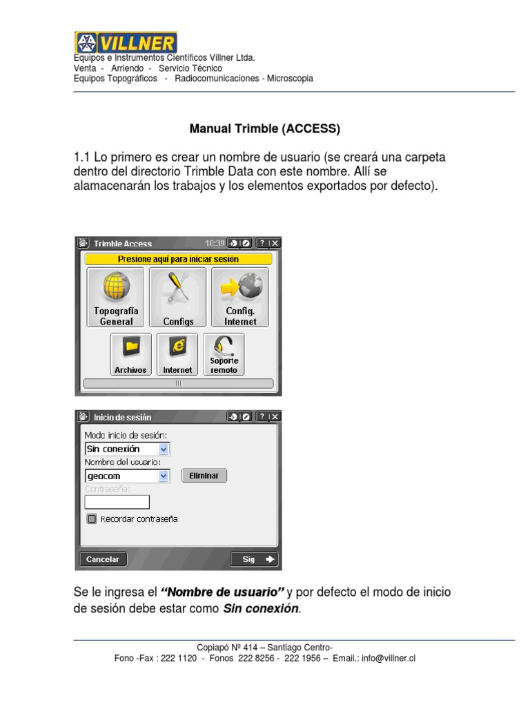 Manual Trimble M3 Guia 1 | PDF | Topografía | Informática