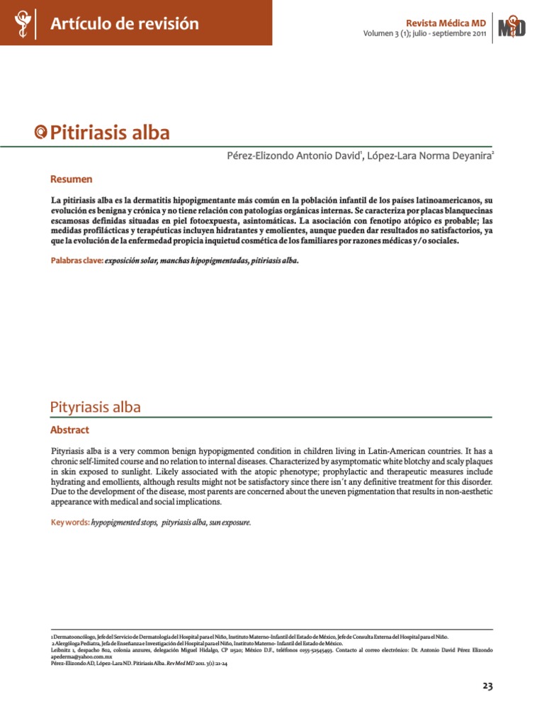 074 - Pitiriasis Alba | Sistema tegumentario | Dermatología