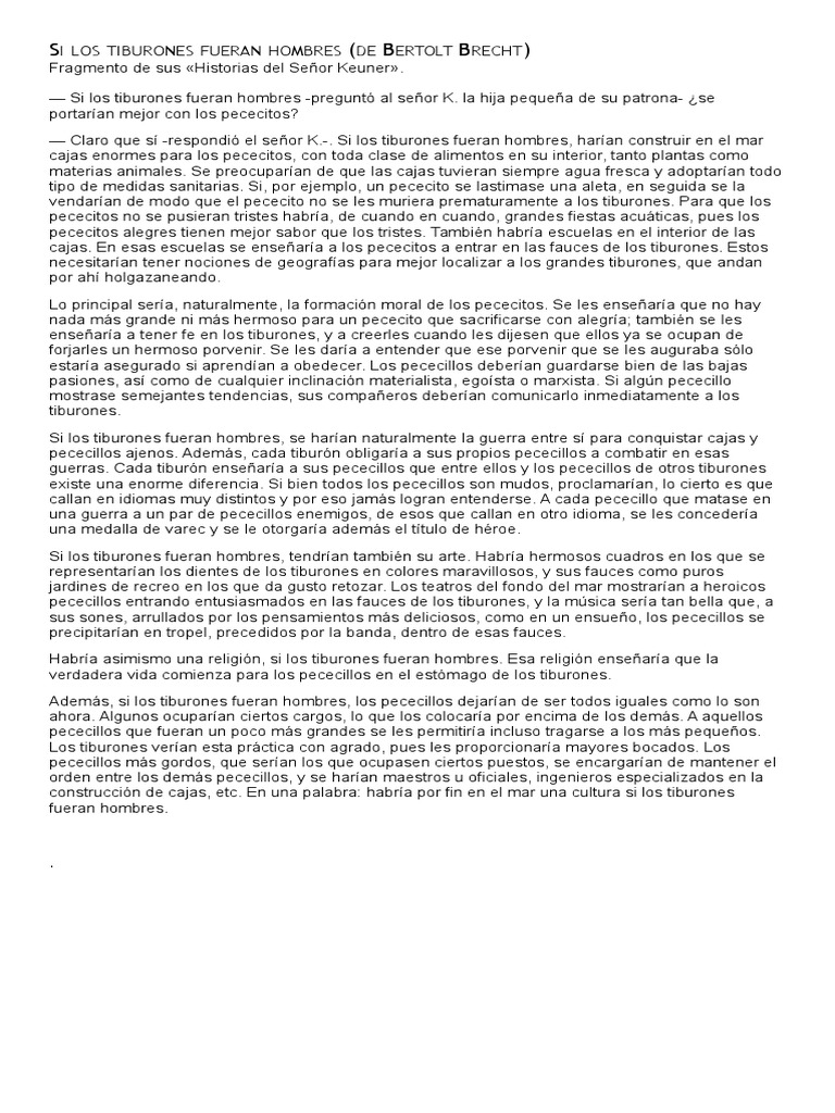 Taller Programmas de Estudio Lenguaje - Si Los Tiburones Fueran Hombres ...