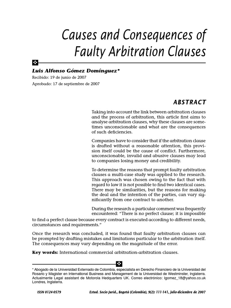 Arbitration Clauses | Arbitration | Alternative Dispute Resolution