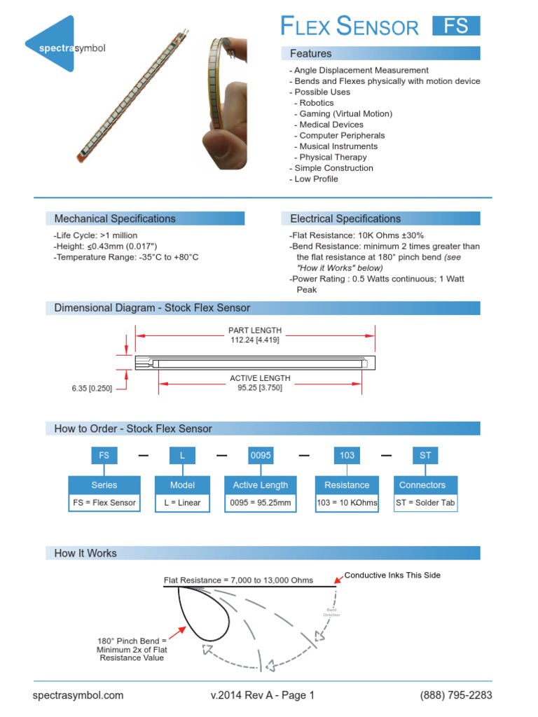 Flex Sensor Data Sheet 2014 PDF | PDF