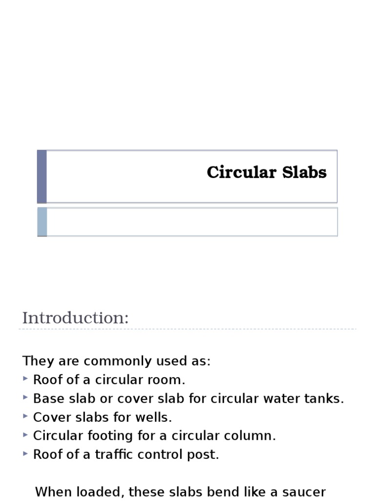 Circular Slabs | PDF | Bending | Circle