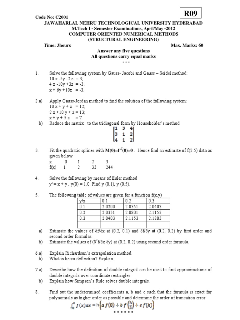 Computer Oriented Numerical Methods PDF | PDF