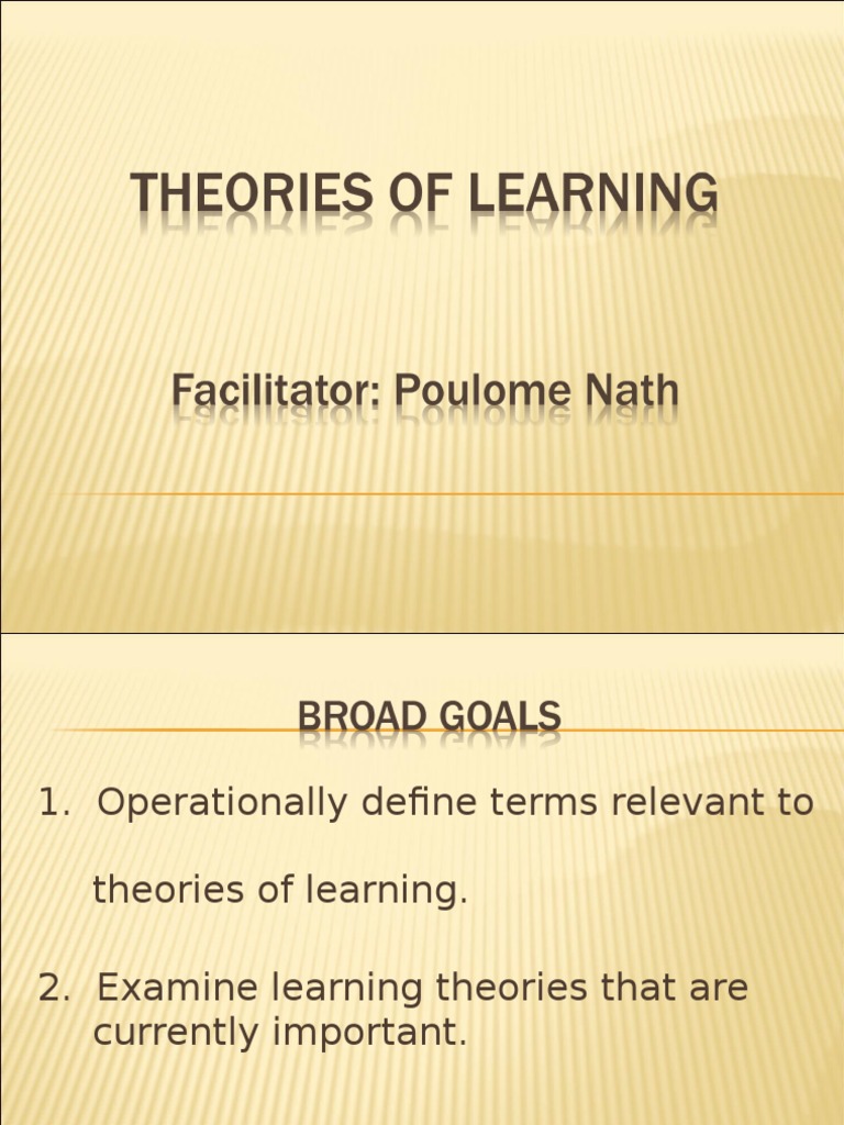 Theories of Learning | PDF | Classical Conditioning | Behaviorism