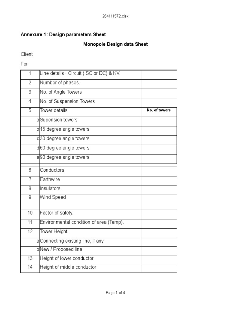 001 - Annexure 1 - Design Parameters | PDF