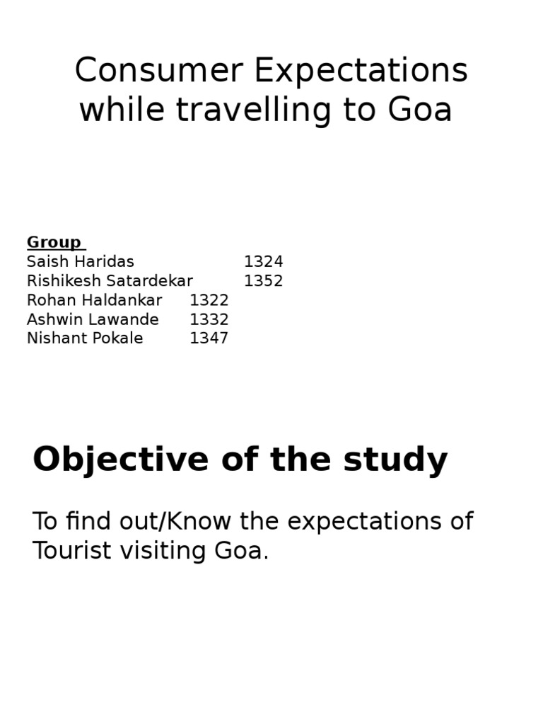 Tourist Expectations in Goa | PDF | Tourism