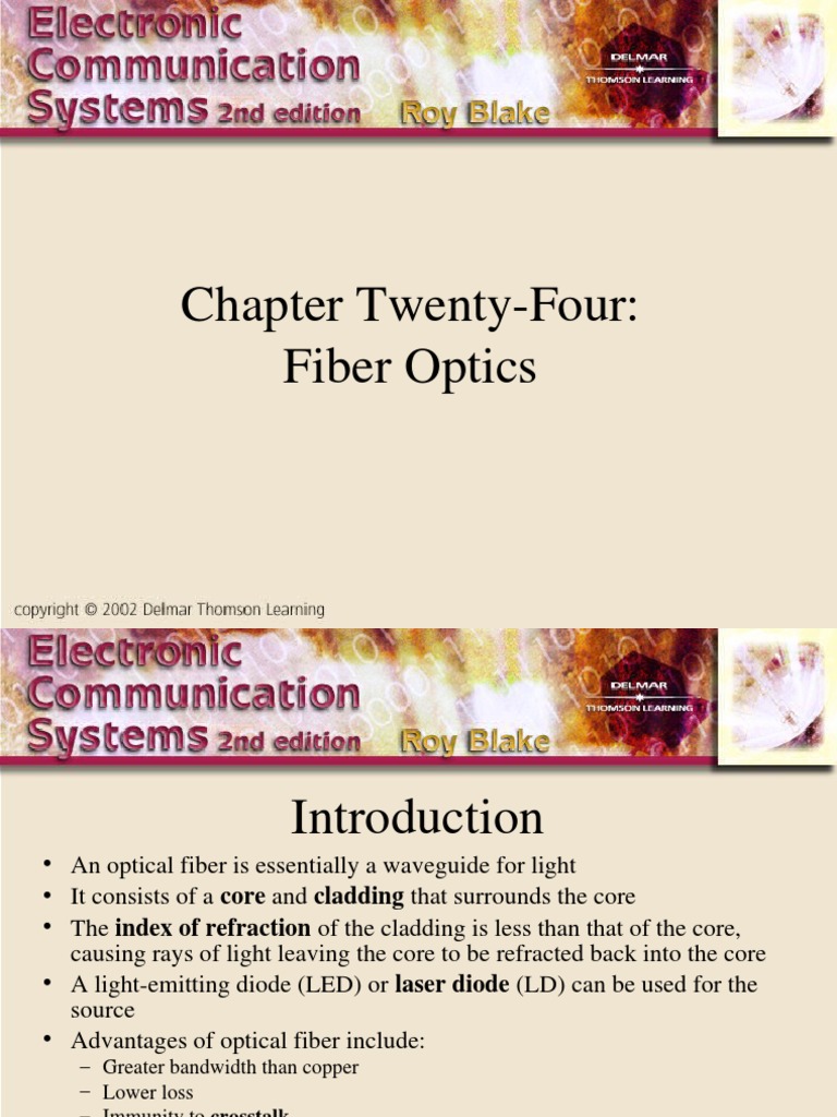 Chapter Twenty Four: Fiber Optics | PDF | Optical Fiber | Dispersion (Optics)
