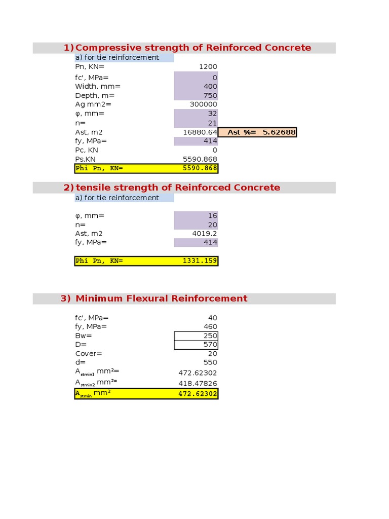 RC Design Formula | PDF | Strength Of Materials | Reinforced Concrete