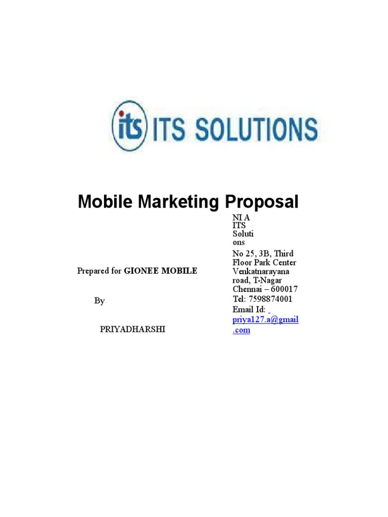 Mobile Marketing Proposal | PDF | Brand | Marketing