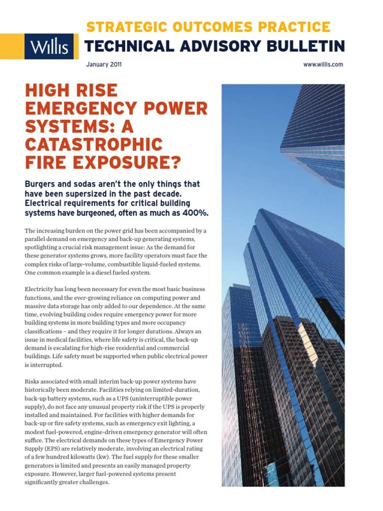 High Rise Emergency Power Systems: A Catastrophic Fire Exposure ...