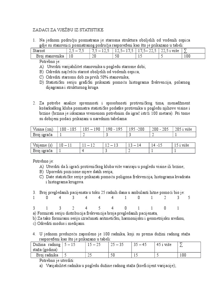 Zadaci Za Vježbu | PDF