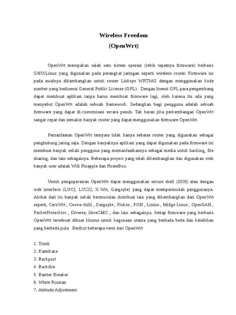 Open WRT | PDF | Komputer