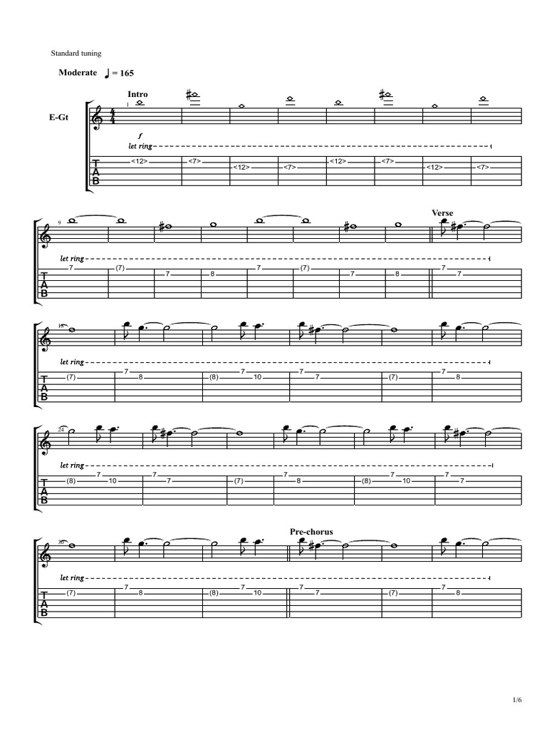 Bloc Party Pioneers Guitar Tab - Part 2 | PDF | Teaching Methods ...