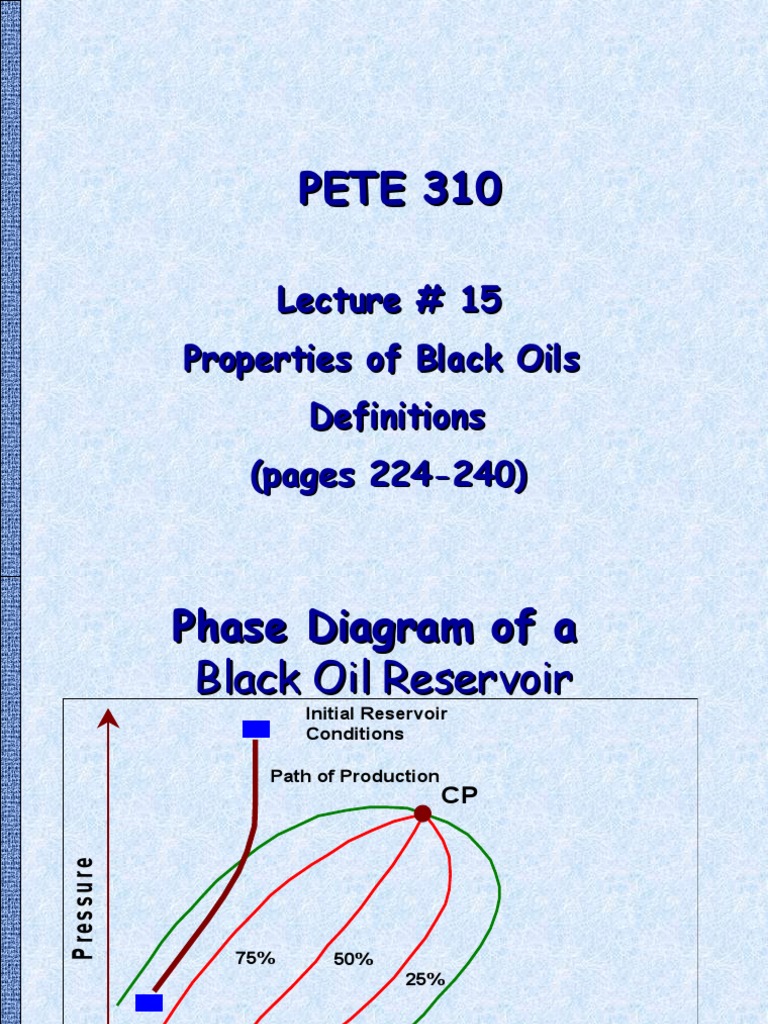 Understanding the Properties and Behavior of Black Oils Through ...