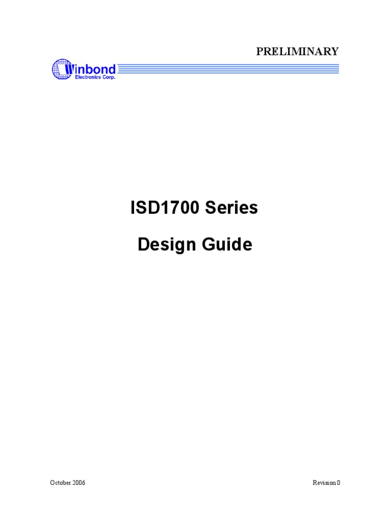 ISD1700 Design Guide | PDF | Computer Data Storage | Computer Hardware