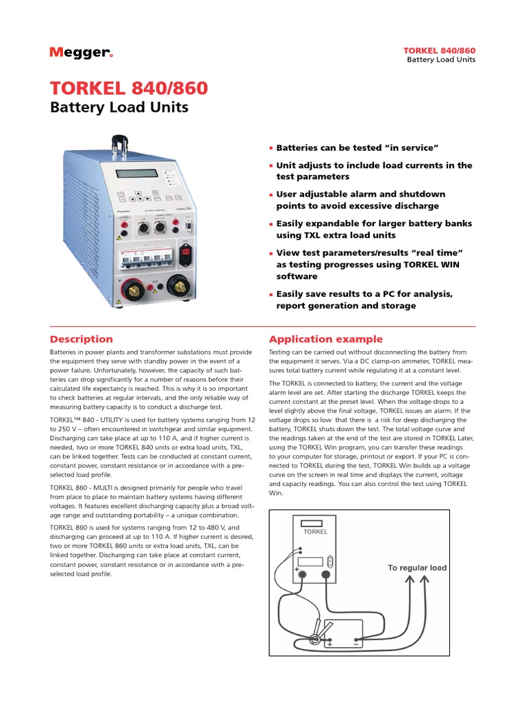 TORKEL-840-860 DS en V07 | PDF | Battery (Electricity) | Electric Current
