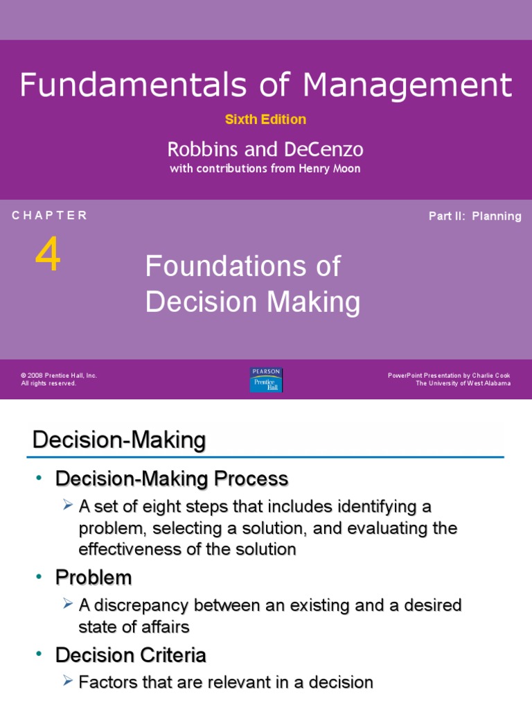 Fundamentals of Management: Foundations of Decision Making | PDF ...