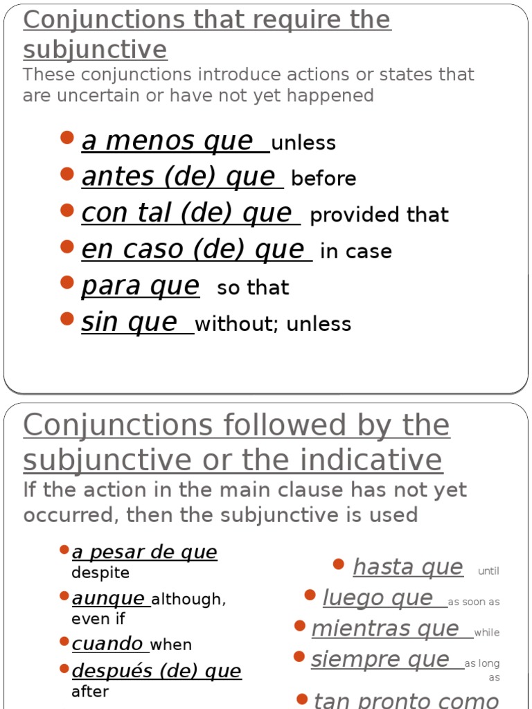 Subjunctive With Adverb Clauses, Conjunctions | PDF