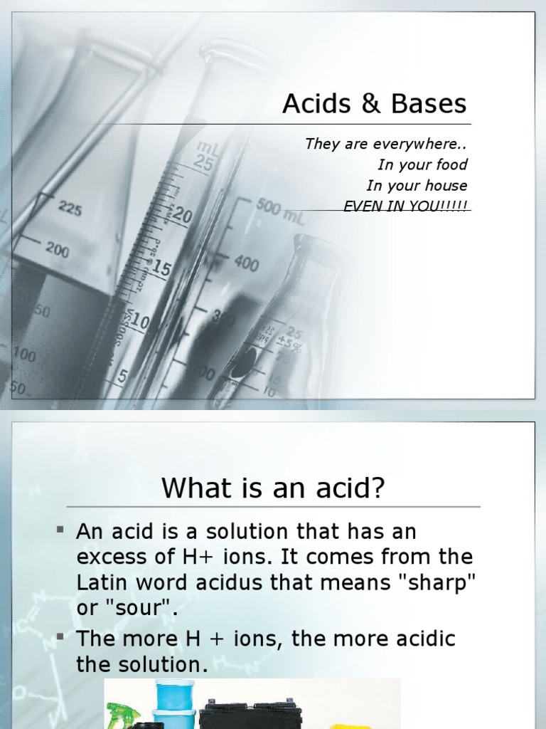 Acids and Bases: Properties and Uses | PDF | Cooking, Food & Wine ...