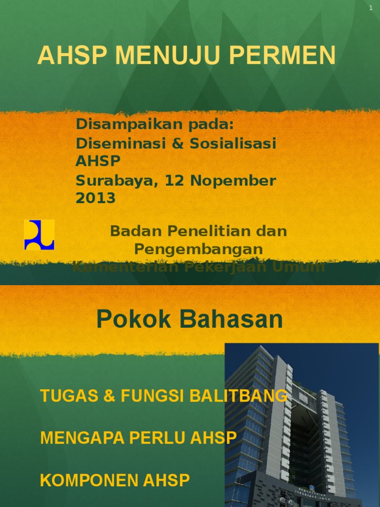 Paparan Ahsp Umum - Surabaya | PDF