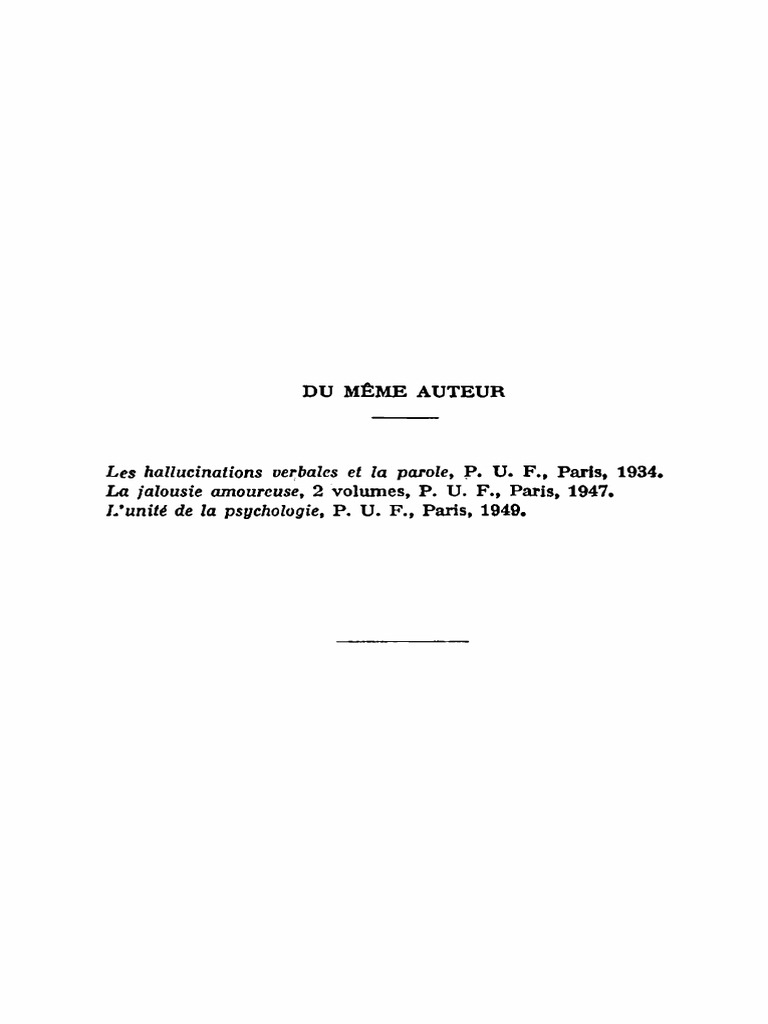 Daniel Lagache La Psychanalyse | PDF | Psychanalyse | Sigmund Freud