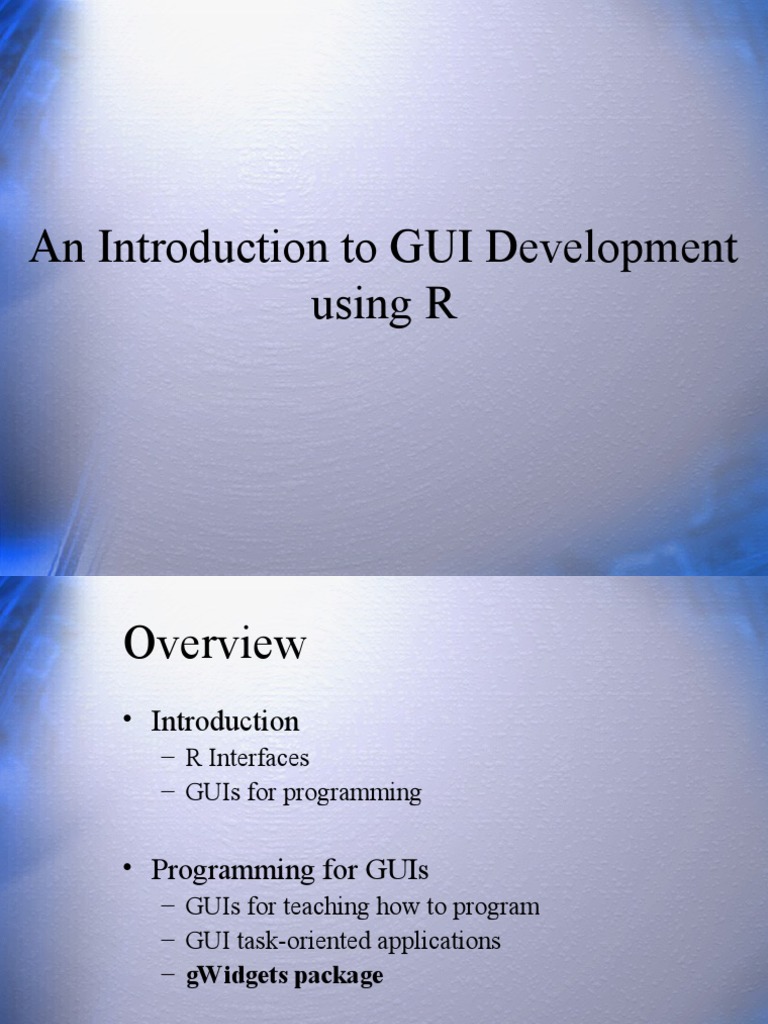 An Introduction To GUI Programming Using R | PDF | R (Programming ...