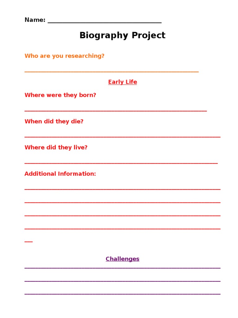 Biography Project | PDF