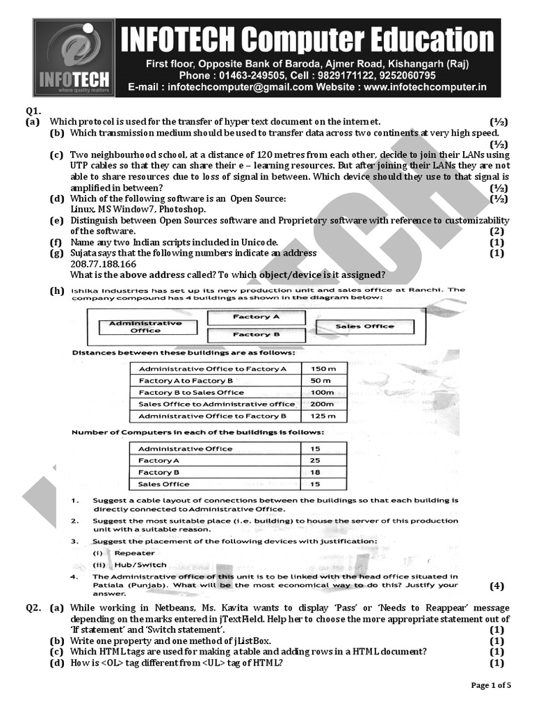Informatics Practices - Sample Paper | PDF | Control Flow | Computing
