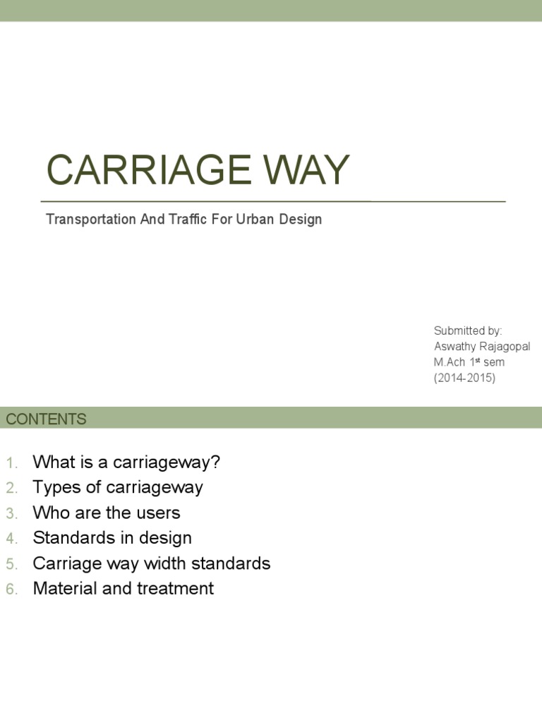 Carriage Way | PDF | Lane | Traffic