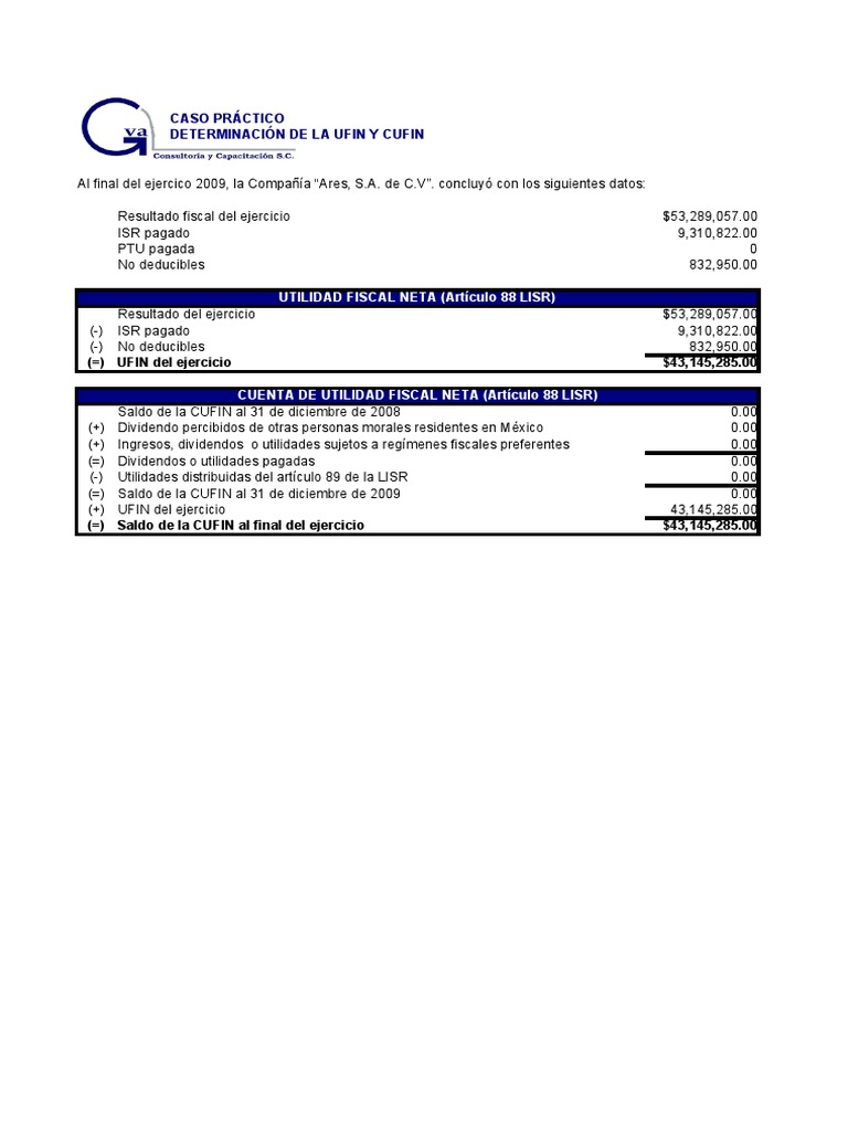 Cálculo de UFIN y CUFIN en Ejercicios Fiscales | PDF | Dividendo ...