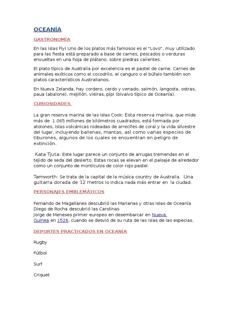 OCEANÍA | PDF | Oceanía | Australia