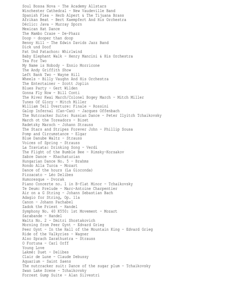 Best Instrumental Music Titles Musical Forms Musical Compositions