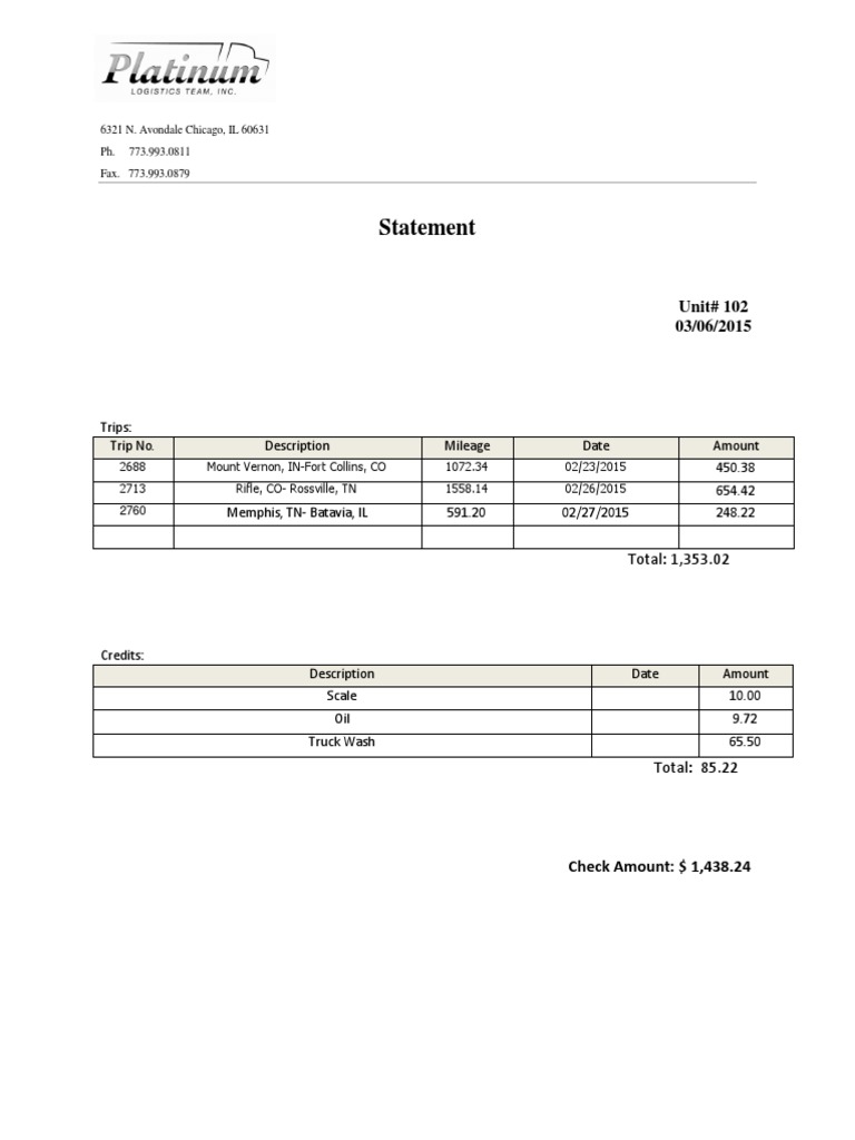 Driver Statement | PDF