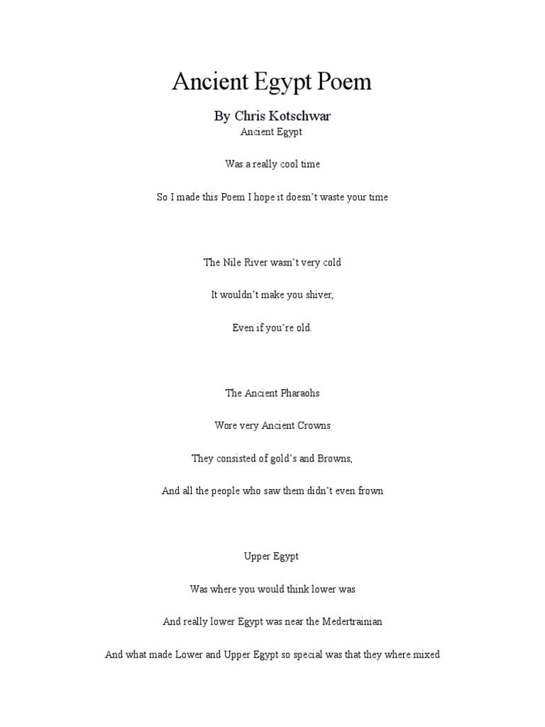 Ancient Egypt Poem | PDF | Ancient Egypt