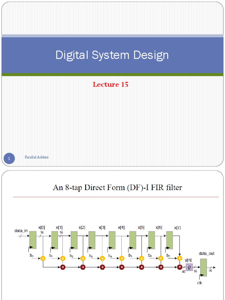Digital System Design: Parallel Adders | PDF | Electronic Design | Electronic Engineering