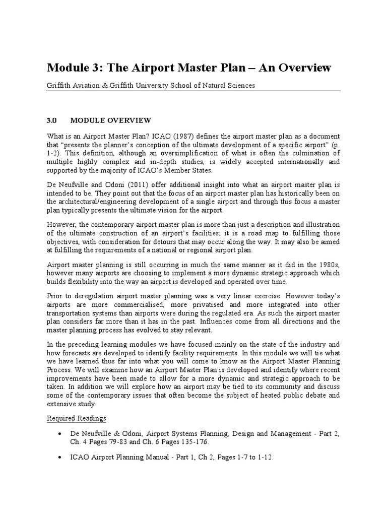 The Airport Master Plan | PDF | Strategic Planning | Airport
