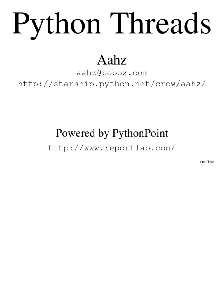 Python Threads | PDF | Thread (Computing) | Operating System Technology
