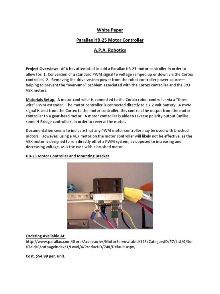 Parallax HB 25 Motor Controller White Paper | PDF | Fuse (Electrical) | Components
