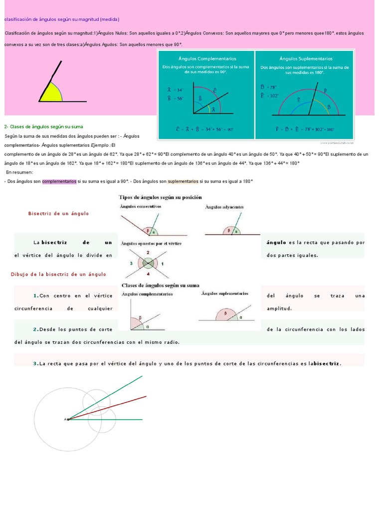 Clasificación de Ángulos Según Su Magnitud | PDF | Rectángulo | Triángulo