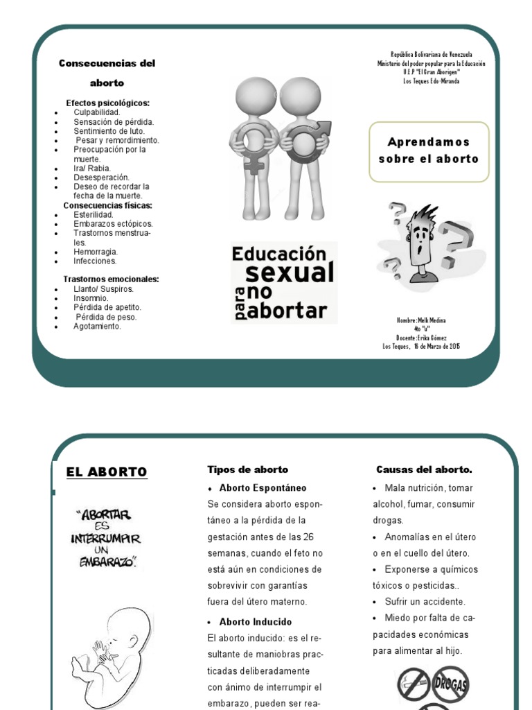 El Aborto (Triptico) | PDF | Aborto | El embarazo