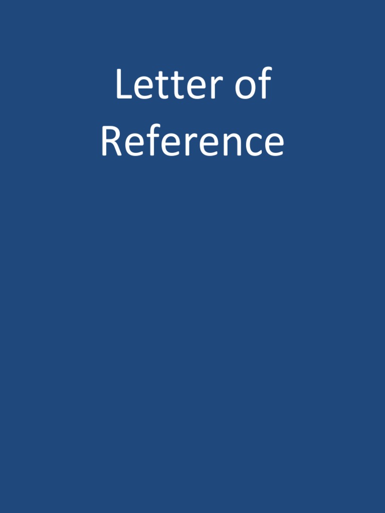 Ref Letter COVER | PDF
