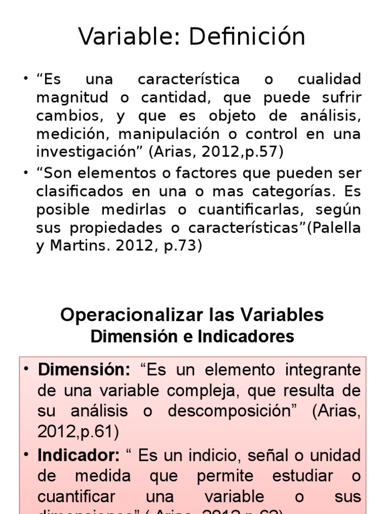 Definición y Operacionalización de Variables | PDF | Liderazgo ...