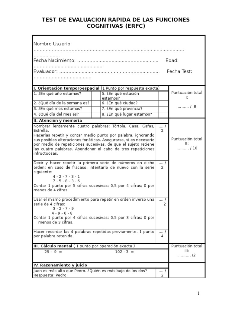 ERFC Completo | PDF | Cognición