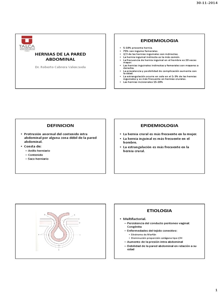 Microsoft PowerPoint - 1 HERNIAS de LA PARED ABDOMINAL Presentacion | PDF | Medicina CLINICA ...