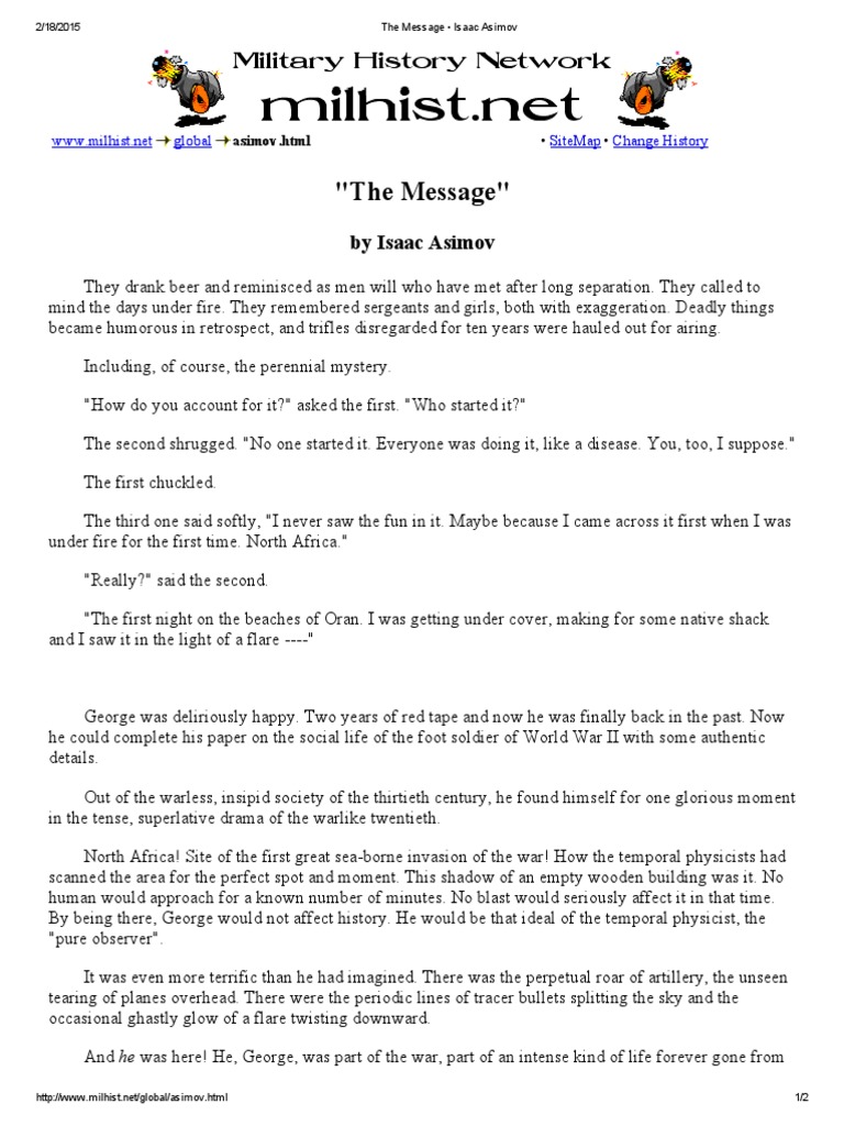 The Message - Isaac Asimov | PDF